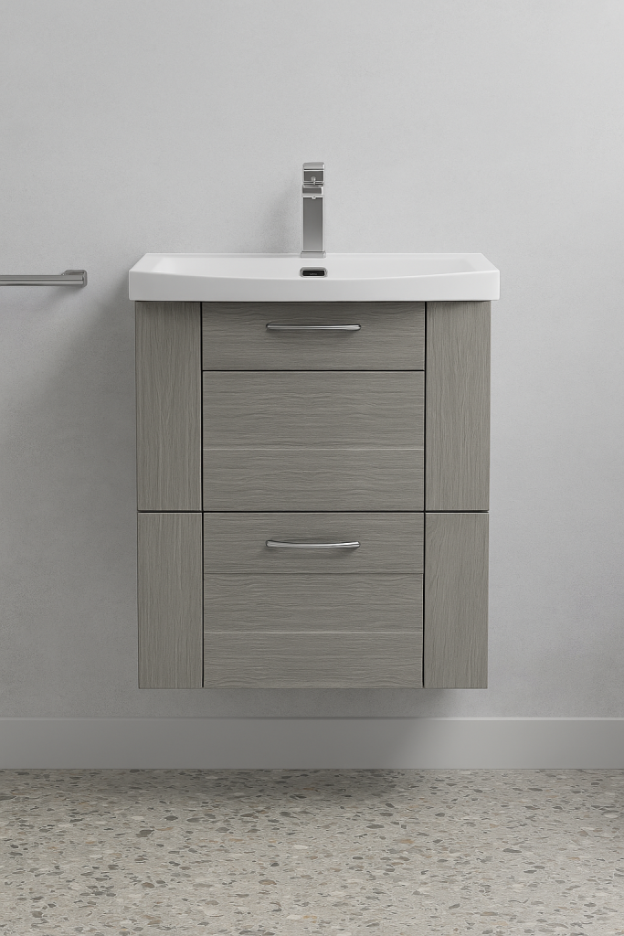 Bathroom 2 Drawer Wall Hung Curve Basin Unit - Express Cartmel ...